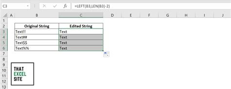 Excel Remove Characters From The Left Or Right Of A String