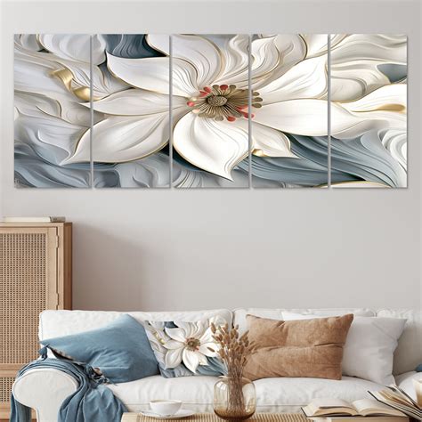 Lark Manor™ Vester Modern Floral Wall Art Decor Set 5 Piece Wayfair
