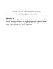 CSE 598 U4 Online Shopping Store Submission Docx CSE 598 Advanced