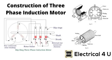 explain the construction and working principle of 3 phase induction motor wiring work