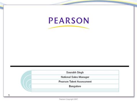 Pearson Talent Assessment Corporate Presentation Ppt