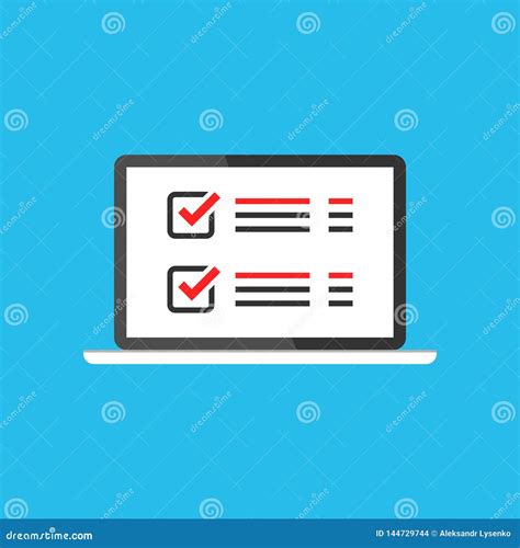 Online Survey Sign Icon In Flat Style Questionnaire Vector Illustration On White Isolated