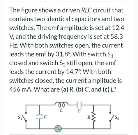 the figure shows a driven rlc circuit that contains