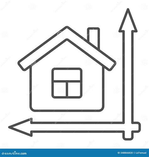House At Coordinate Axes Solid Icon Architecture Project Concept Vector Graphics Cottage