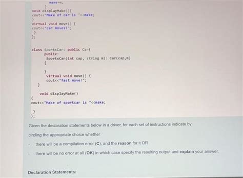 Solved Question 2 15 Marks Given The Following Classes