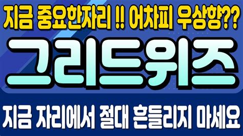 주식 그리드위즈 저점잡고 반등 시작하나 8월달 목표가는 여기 입니다 최소 이 가격까지는 기다리세요