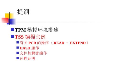 TPM模拟环境搭建TSS编程实例有关PCR的操作READEXTEND