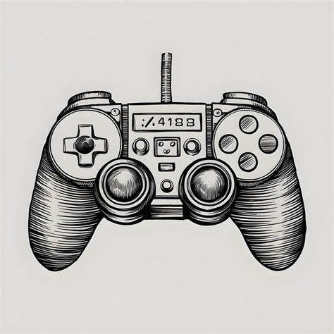 Premium Vector Joystick Monochrome Ink Sketch Vector Drawing Engraving Style Illustration