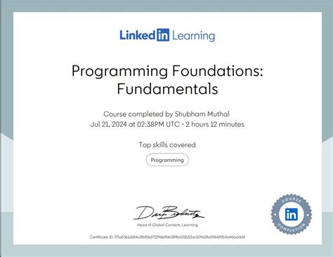 Shubham Muthal On Linkedin Programming Certification Lifelonglearning