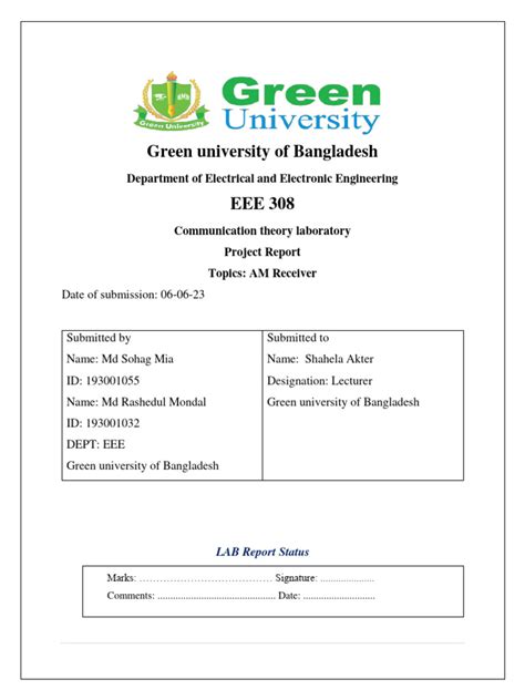 Communication Project Report Pdf Detector Radio Amplifier