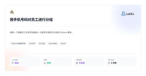 按手机号码对员工进行分组 Labex
