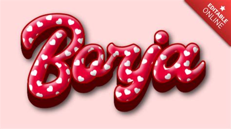 Borja Beating Heart 3d Text Effect Generator