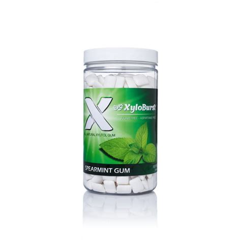Xyloburst 100 Xylitol Gum Spearmint Gum 500 Count Jar Natural