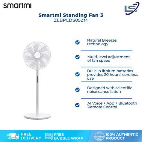 SmartMi Standing Fan 3 ZLBPLDS05ZM | Natural Breezes Technology | Built ...