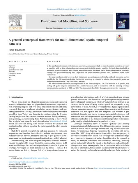 Pdf A General Conceptual Framework For Multi Dimensional Spatio