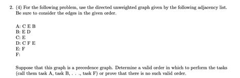 Solved For The Following Problem Use The Directed Chegg
