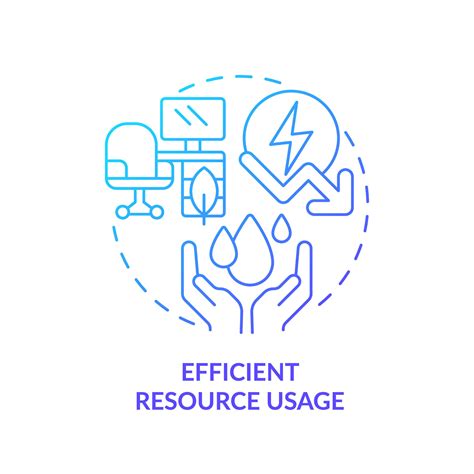 Blue Gradient Efficient Resource Usage Icon Concept Isolated Vector