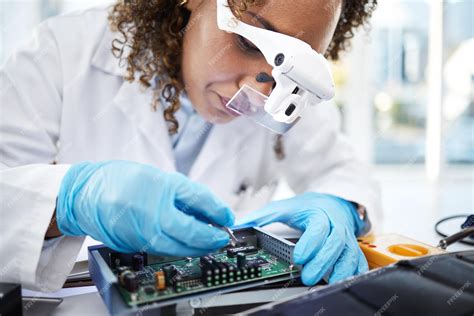 Premium Photo Computer Hardware Programming And Black Woman