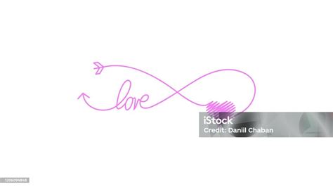 무한대 기호와 마음과 텍스트 사랑 아이콘의 형태로 큐피드의 화살표 모바일 개념 및 웹 응용 프로그램 그림에 대한 웨딩 요소 웹