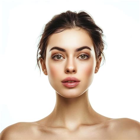 Beauty Female Model In White Background Premium Ai Generated Image