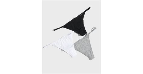 Køb Calvin Klein Underwear String Thong 3pk Blackwhitegrey Heather