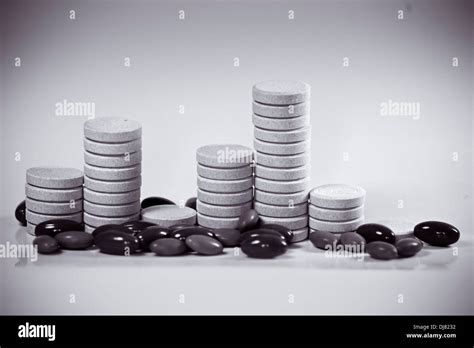 Tablet Stack As A Bar Graph Stock Photo Alamy