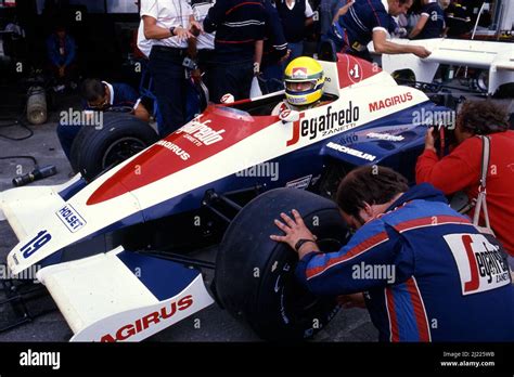 Ayrton Senna da Silva (BRA) Toleman TG 184 Hart Stock Photo - Alamy