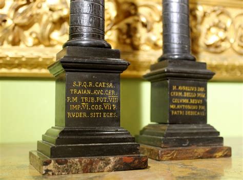 19th Century Italian Black Marble Model Of Roman Columns Grand Tour