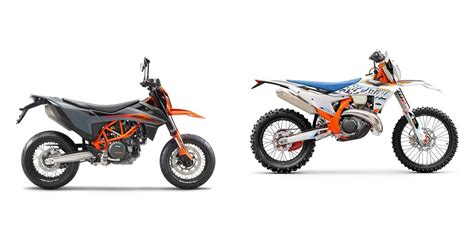 Motorrad Vergleich KTM SMC R Vs KTM EXC TBI Sixdays