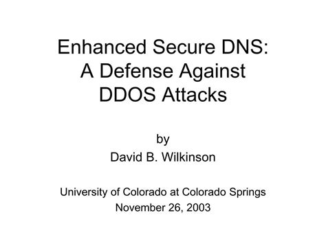 Ppt Enhanced Secure Dns A Defense Against Ddos Attacks Powerpoint