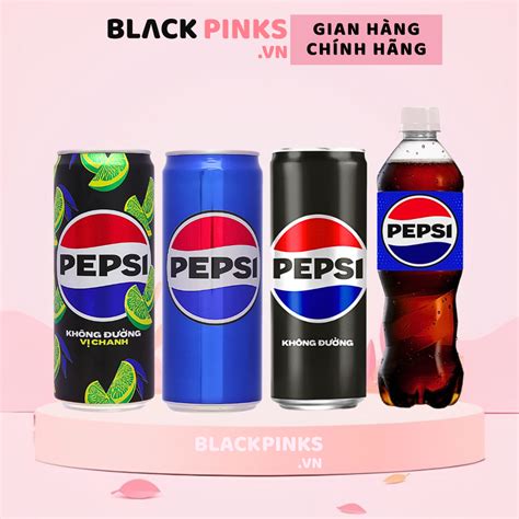 Thùng 12 24 lon chai nước ngọt Pepsi vị chanh phúc bồn tử không calo