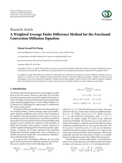 Pdf A Weighted Average Finite Difference Method For The Fractional