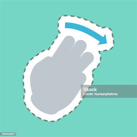 스티커 세 손가락 오른쪽 라인 컷 간단한 그림 편집 스트로크 가리키기에 대한 스톡 벡터 아트 및 기타 이미지 가리키기 감각