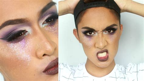 Purple Glitter Tears Smokey Cut Crease Tutorial Youtube