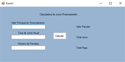 Github Luskafonseca Calculadorajuros Aplica O Em C Windows Forms