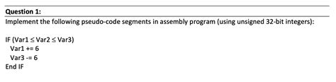 Solved Question 1 Implement The Following Pseudo Code