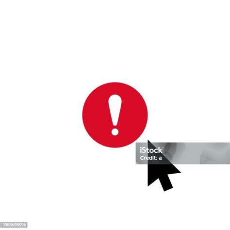 벡터 아이콘 커서 느낌표 기호를 클릭 합니다 커서가 화살표 아이콘 및 경고 오류 경보 위험 기호 0명에 대한 스톡 벡터 아트 및 기타 이미지 Istock