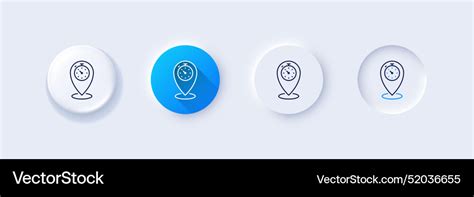 timer line icon time sign location pointer vector image
