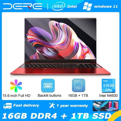 Dere R6 Laptop 15 6 Inch 16gb Ram 1tb Ssd Intel Celeron N4500 Dual Wifi