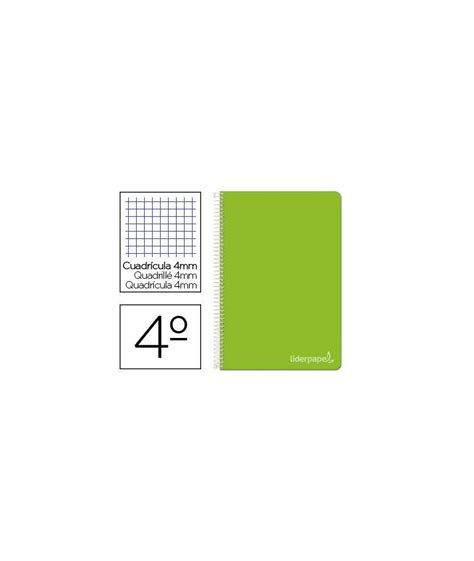 Cuaderno Espiral Liderpapel Cuarto Witty Tapa Dura 80h 75gr Cuadro 4mm