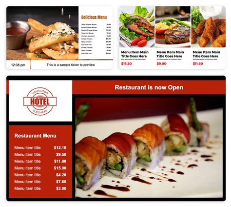 Free Digital Menu Board Templates For Restaurants Yodeck