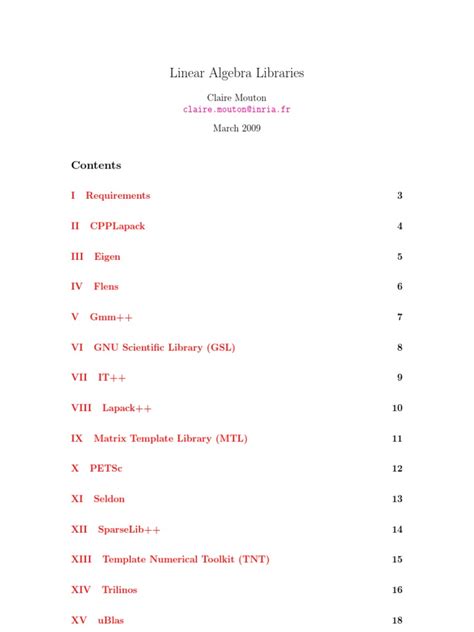 Linear Algebra Libraries Pdf Matrix Mathematics Numerical Analysis