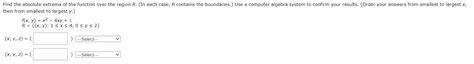 solved find the absolute extrema of the function over the