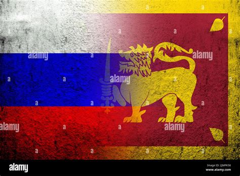 National Flag Of Russian Federation With Sri Lanka National Flag