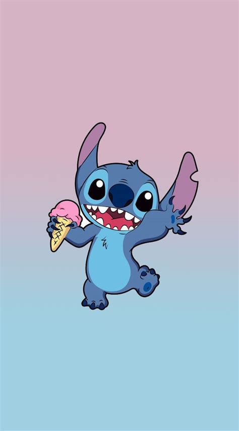 50 Adorable Stitch Wallpapers Stitch Ice Cream On Ombre Blue Pink
