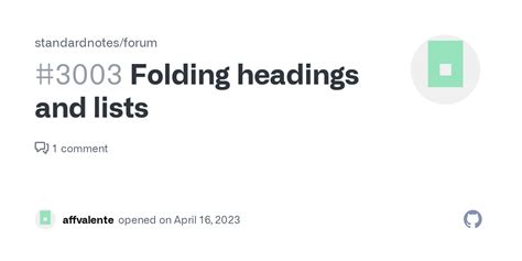 Folding Headings And Lists · Issue 3003 · Standardnotesforum · Github