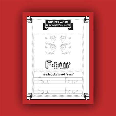 Premium Vector Number Word Tracing Worskeets