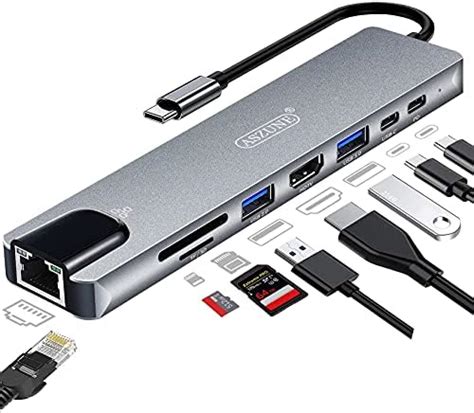 سعر محول USB C محول اسزون مطور 8 في 1 USB C USB C ايثرنت محول HDMI