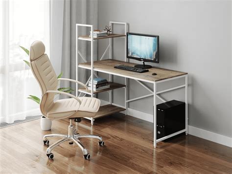 Стіл компютерний письмовий с металевим каркасом в стилі Лофт Loft посилений прямий робочий