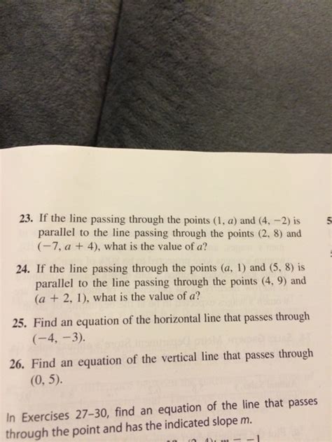 Solved 23 If The Line Passing Through The Points 1 A And
